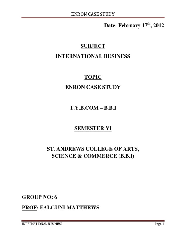 Enron Case Study | PDF | Enron | Electric Power