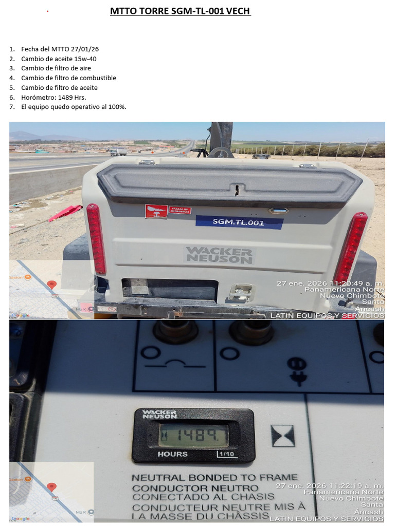MTTO SGM-TL-001 VECH 27-01-26 | PDF