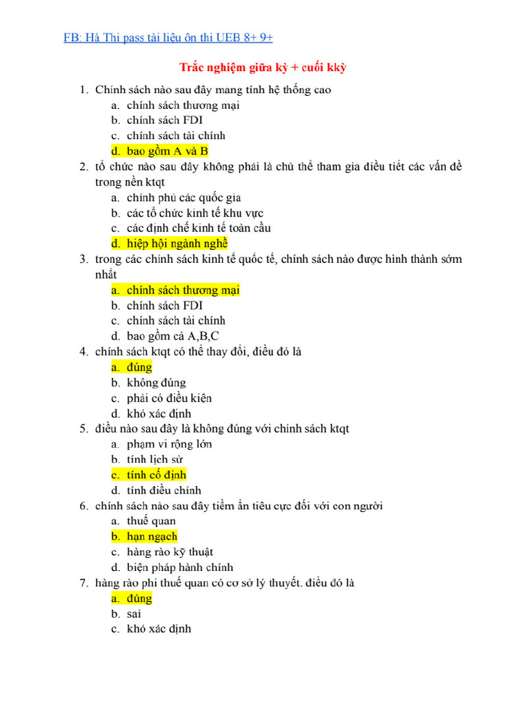Cac Van de Chinh Sach Trong Nen KTQT 1600 PDF - Gdrive.vip | PDF