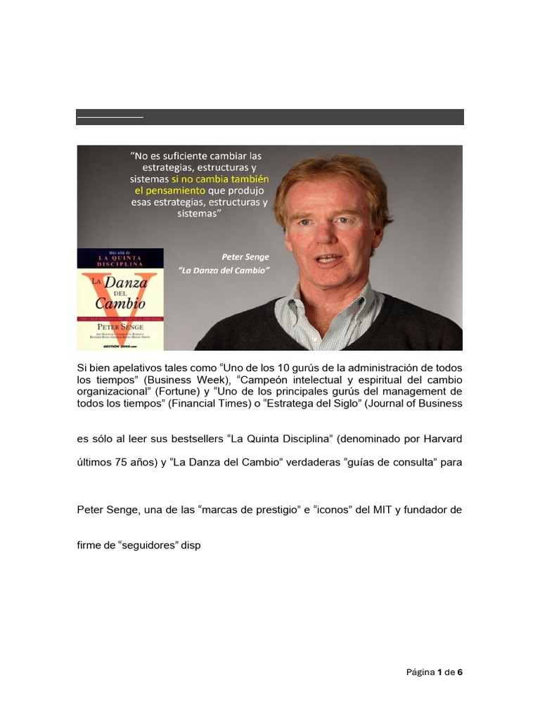 Peter Senge CAMBIO | PDF | Aprendizaje