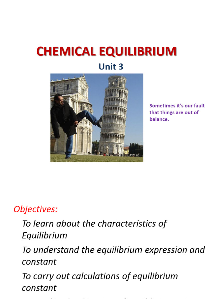 Unit 3 - Chemical Equilibrium | PDF | Chemical Equilibrium | Chemical ...