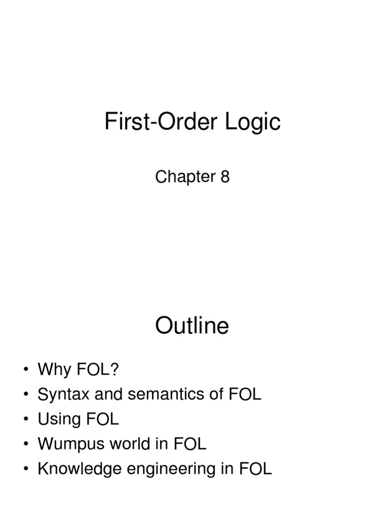 An Introduction to First-Order Logic: Syntax, Semantics, Examples, and Applications | PDF ...