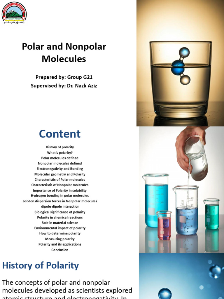 Polar and Nonpolar Molecules Presentation | PDF | Chemical Polarity ...
