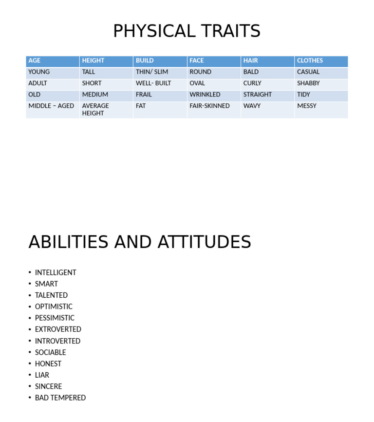 Physical Traits | PDF