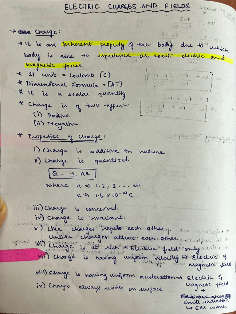 Electric Charges and Fields | PDF