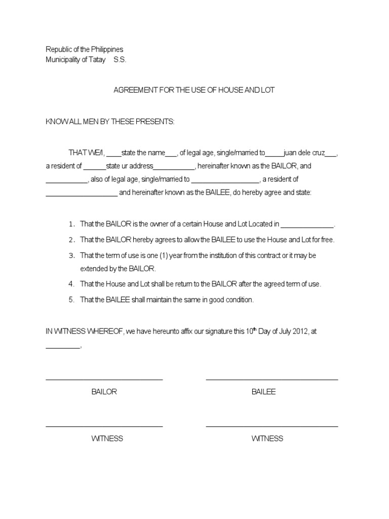 Contract of Commodatum | PDF | Government And Personhood | Government ...