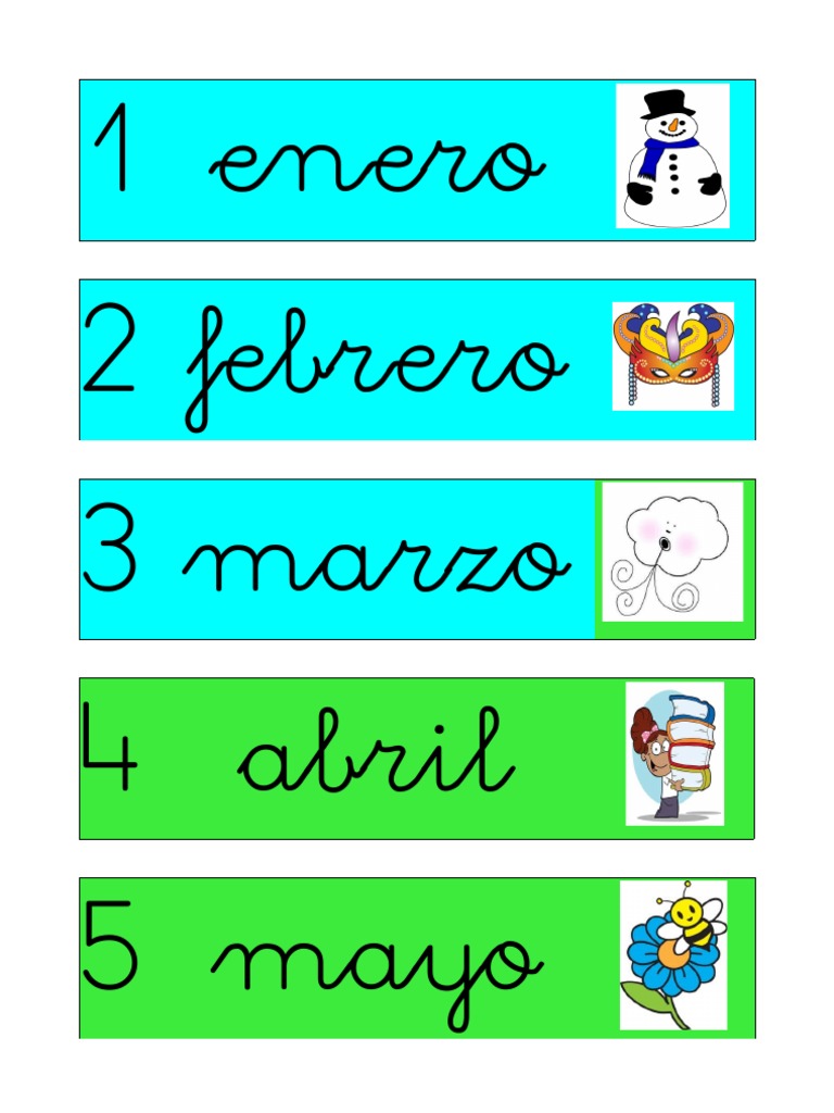 Carteles Meses Del Año | PDF