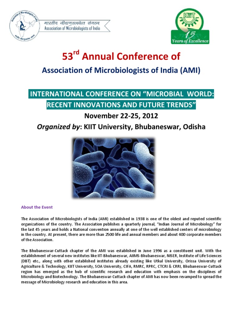 53rd Ami Conference Circular | PDF | Microbiology | Microorganism