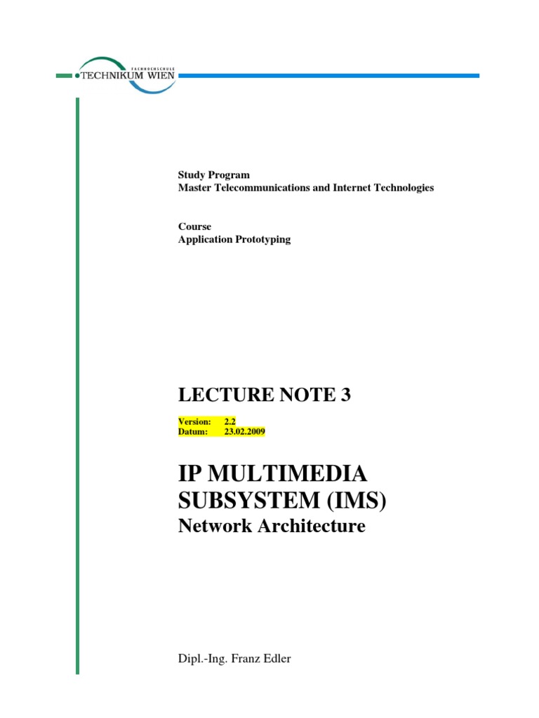 IMS Part3 Network Architecture v2.2w | PDF | Ip Multimedia Subsystem ...
