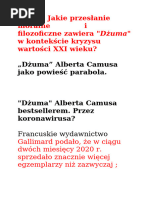 DŻUMA - Albert Camus | PDF