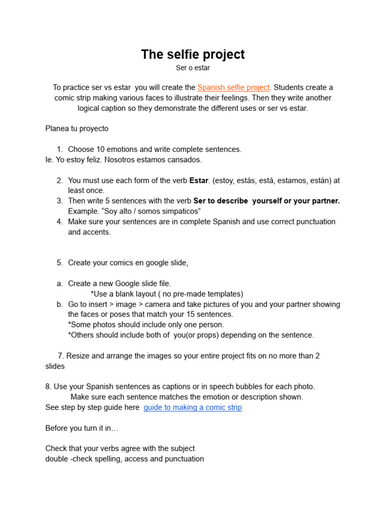 The Selfie Project | PDF | Languages | Foreign Language Studies