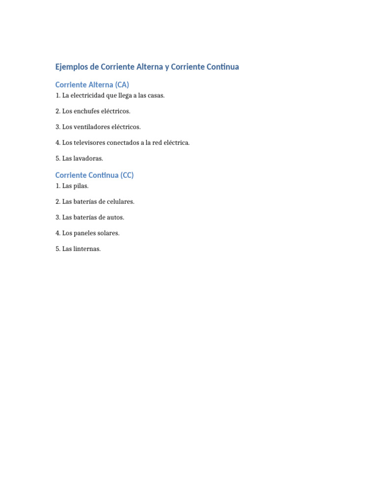 Corriente Alterna y Continua | PDF
