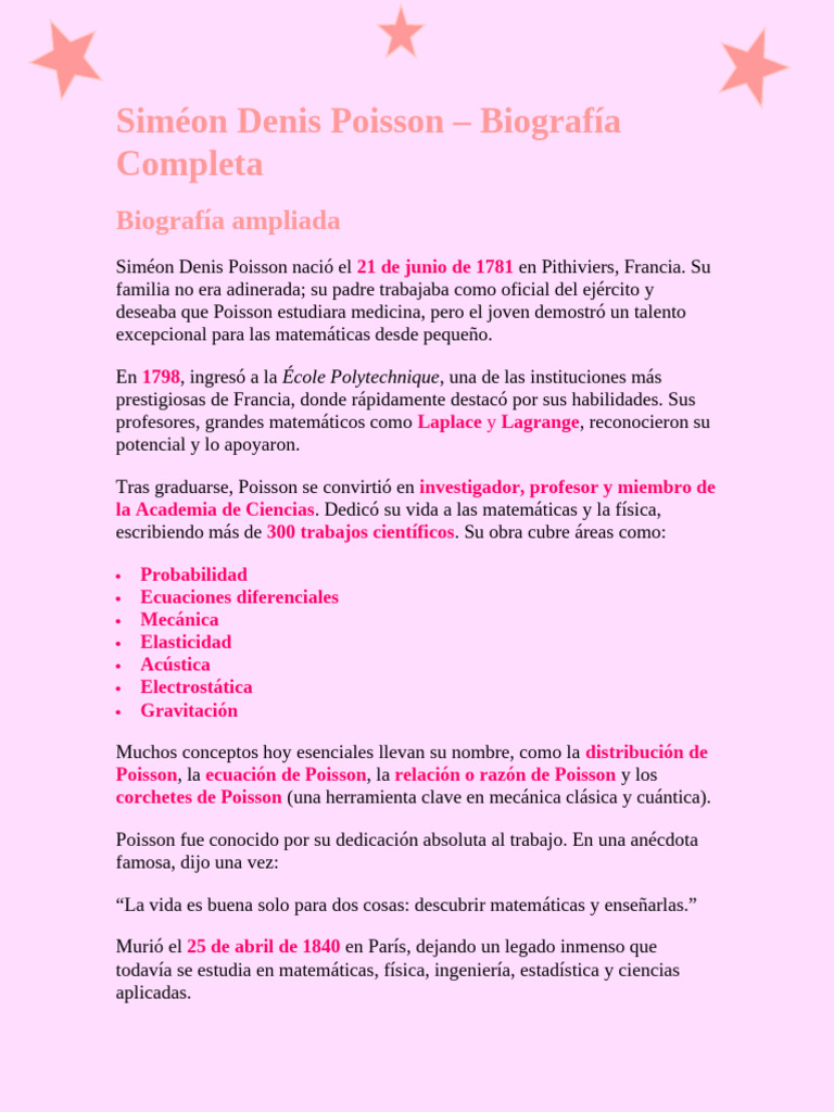 Siméon Denis Poisson Expo Matematicass | PDF | Matemáticas | Física teórica