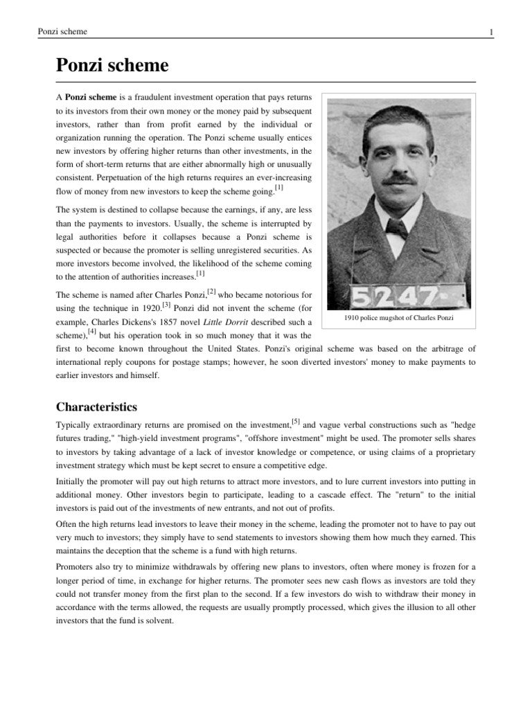 Ponzi Scheme | PDF | Confidence Tricks | Investing