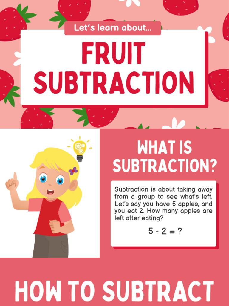 Fruit Subtraction Presentation in Colorful Illustrative Style | PDF