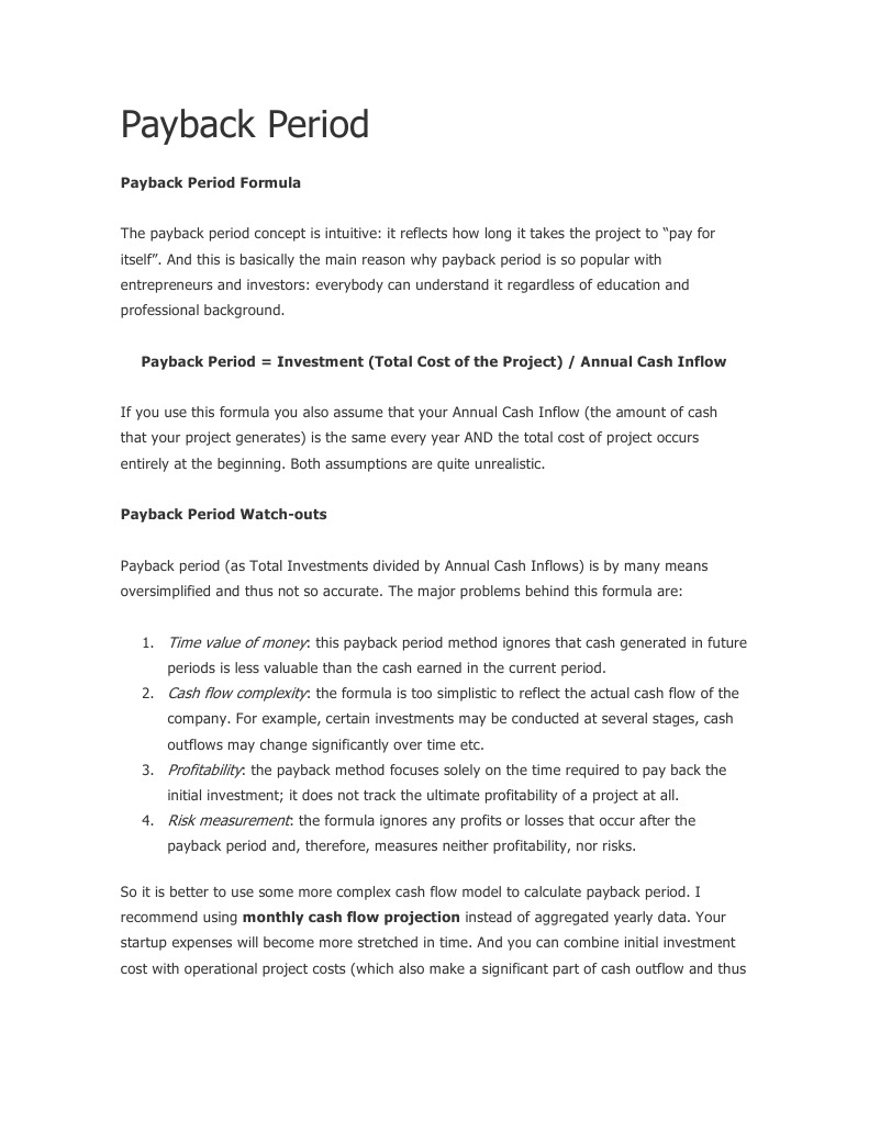 Understanding Payback Period Calculations | PDF