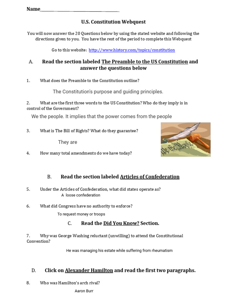 Kami Export - USConstitutionWebquest-1 - 1 | PDF | United States Bill ...