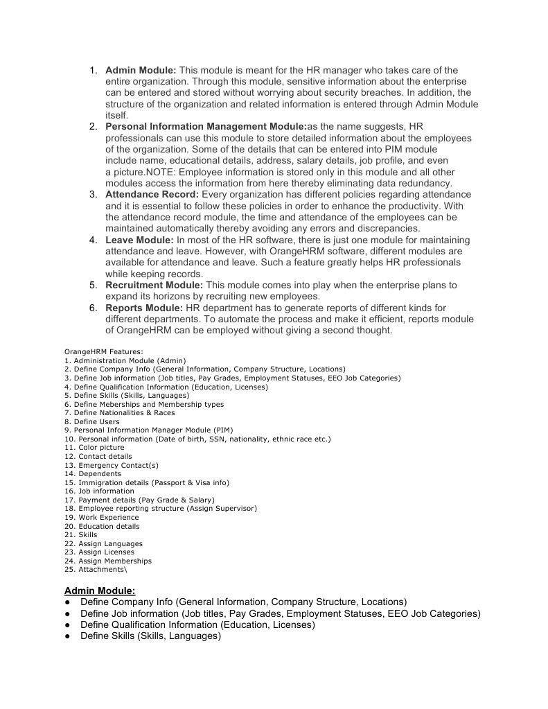 HR Software Modules Overview | PDF