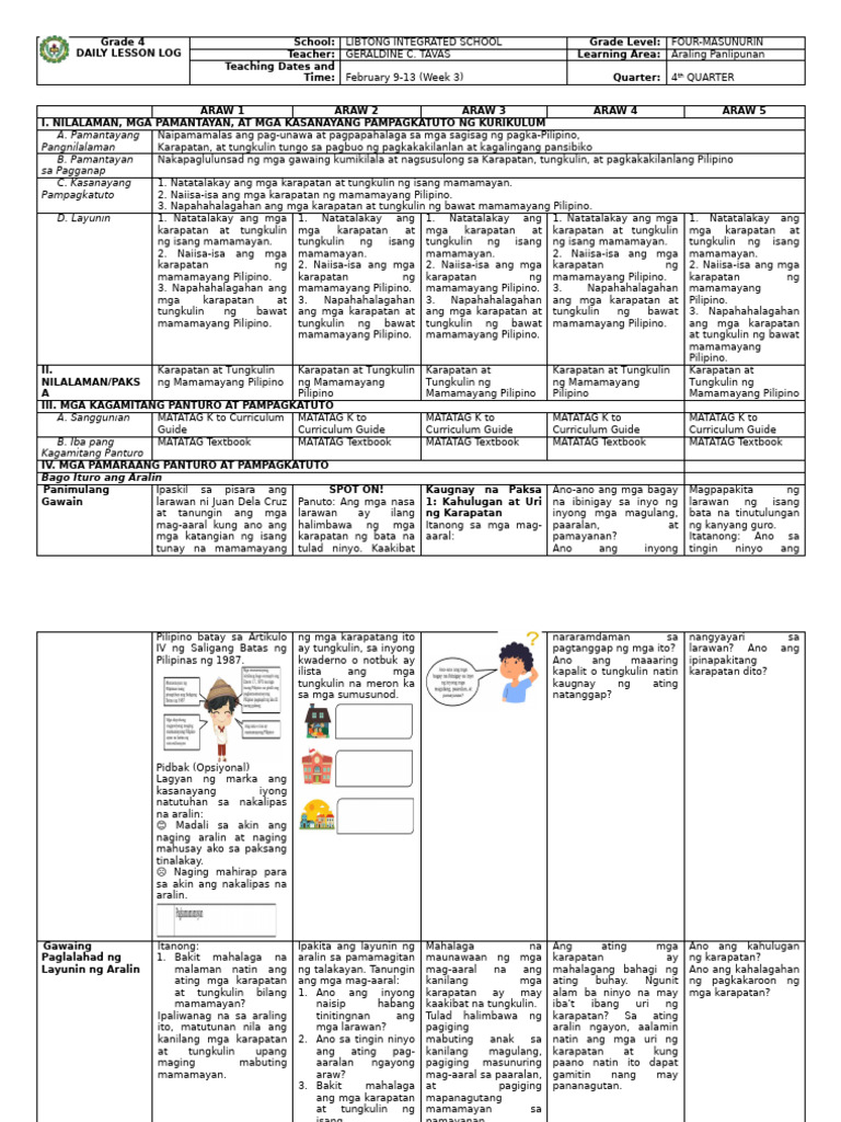 q4-AP 4 Week 3-Dll | PDF