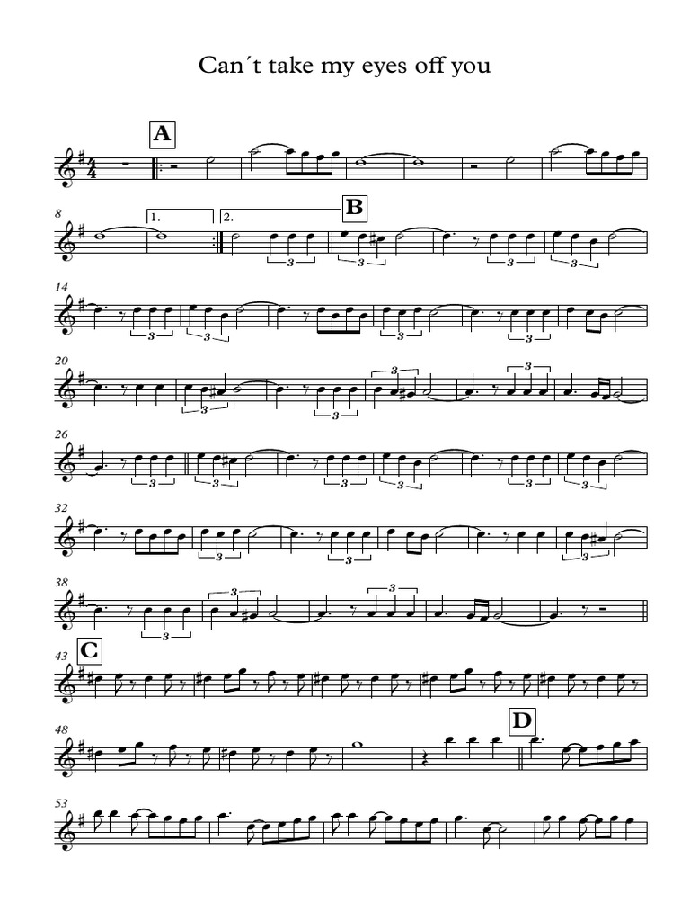 Can T Take My Eyes Off You - Partitura Completa | PDF