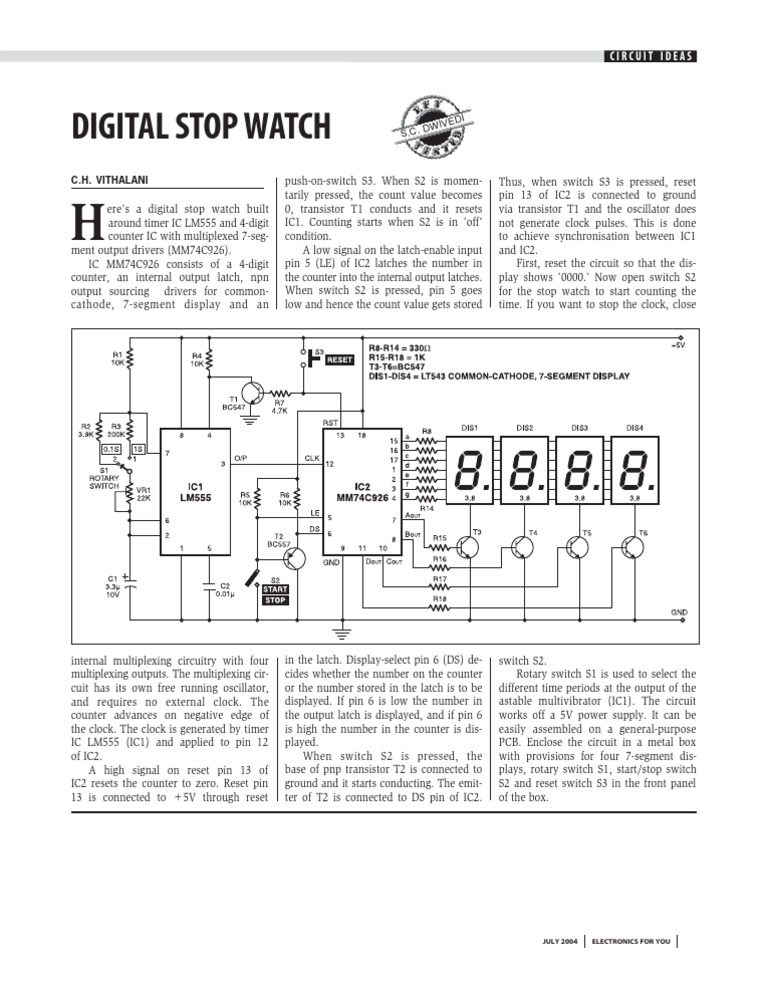 Digital Stopwatch Circuit Design | PDF | Electronic Circuits ...