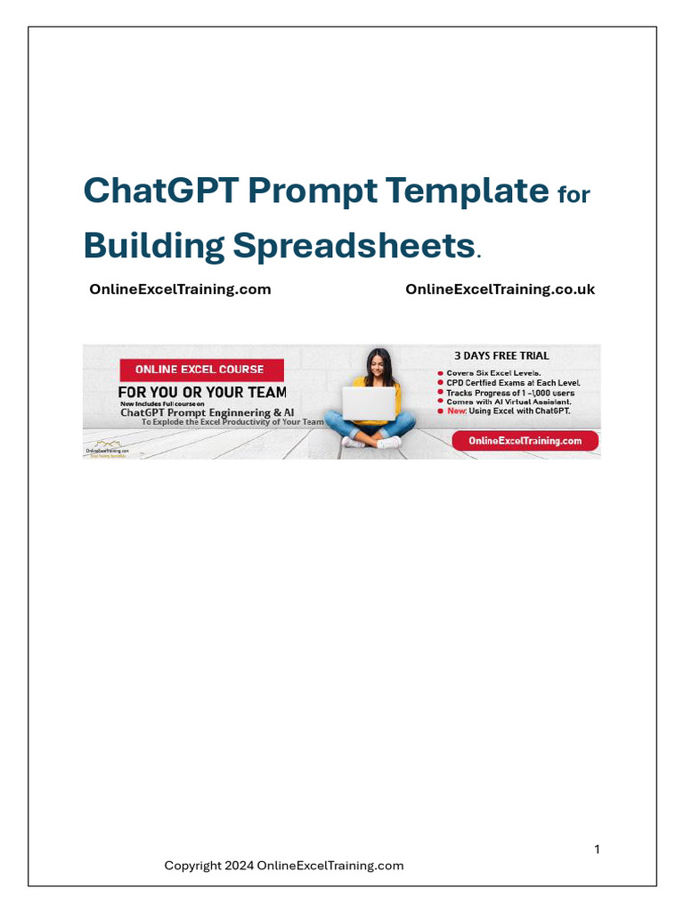 The Excel Prompt Template | PDF | Microsoft Excel | Accuracy And Precision