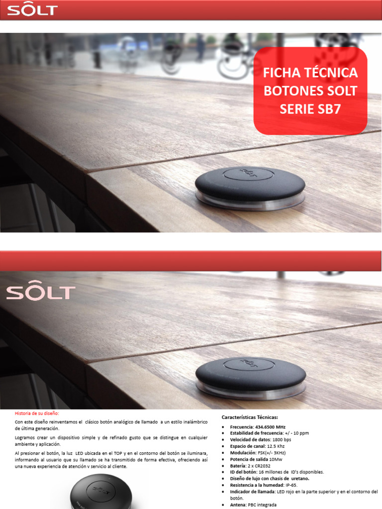 Ficha Tecnica Solt-Botones Serie SB7 | PDF | Diodo emisor de luz | Hertz