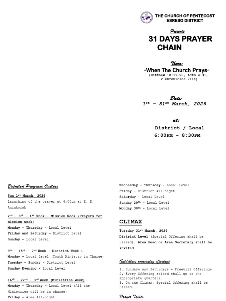 31 Days Prayer Chain | PDF