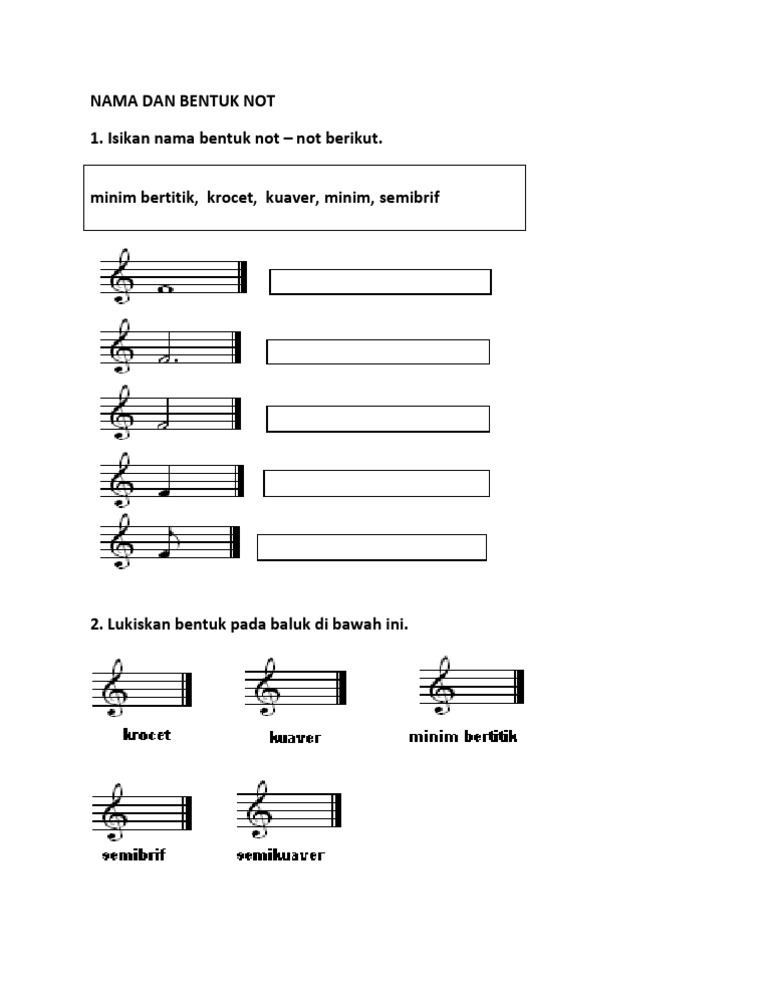 1 Nama Bentuk Not | PDF