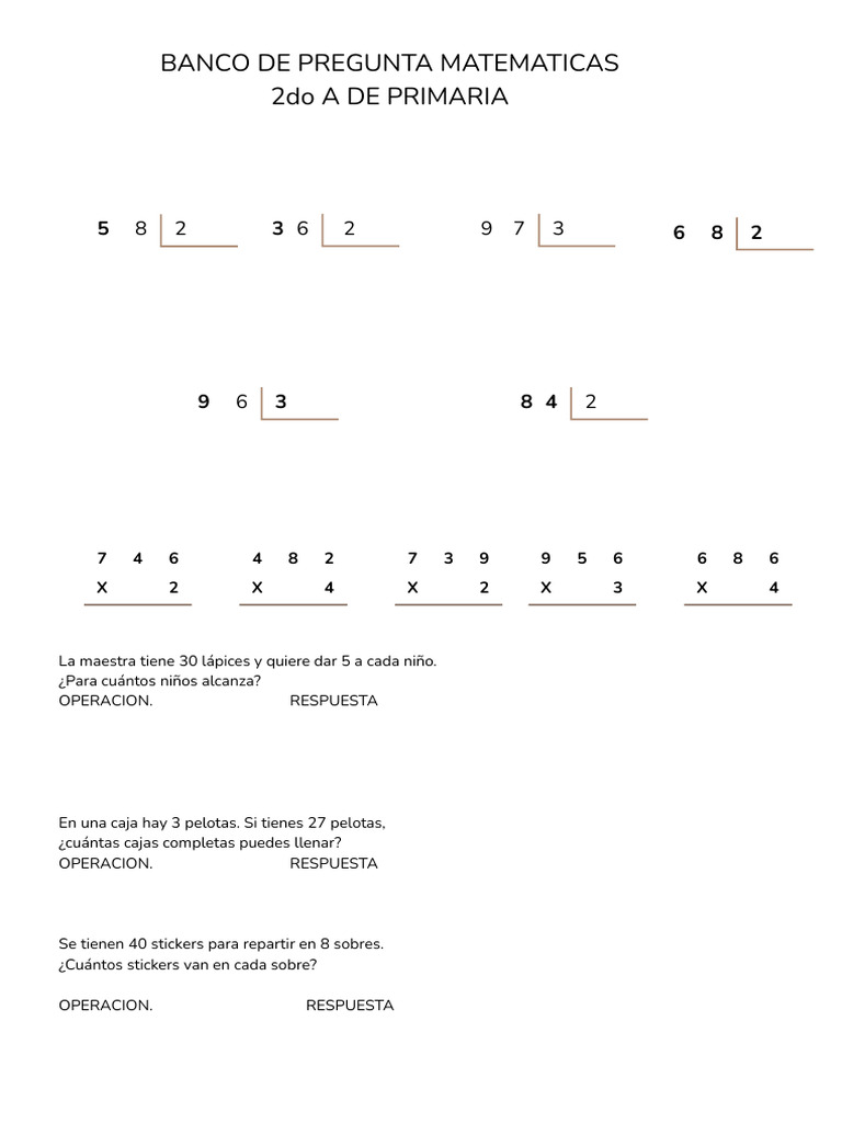 Banco de Preguntas de Matematicas | PDF