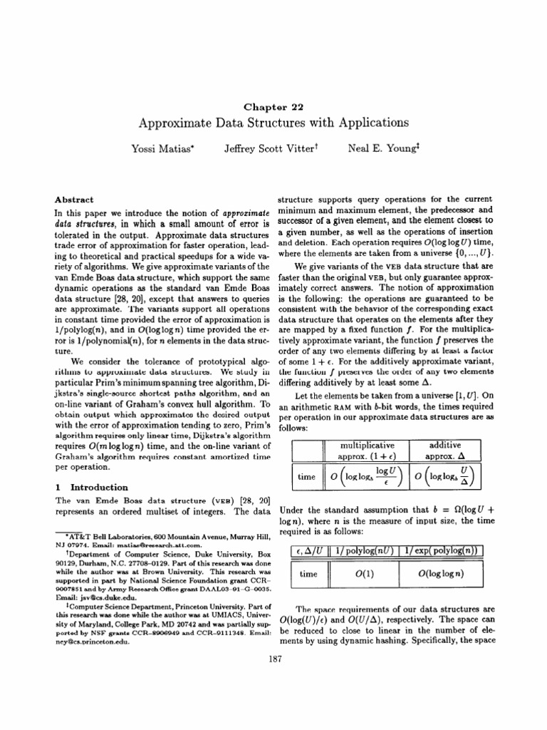 Approximate Data Structures With Applications | PDF | Time Complexity ...