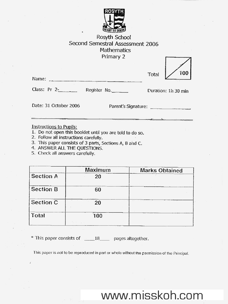 Primary2 Rosyth Maths | PDF