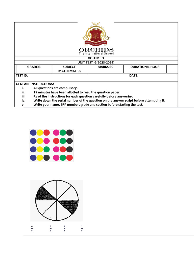 Maths GR 3 Sample Paper | PDF | Number Theory | Elementary Mathematics