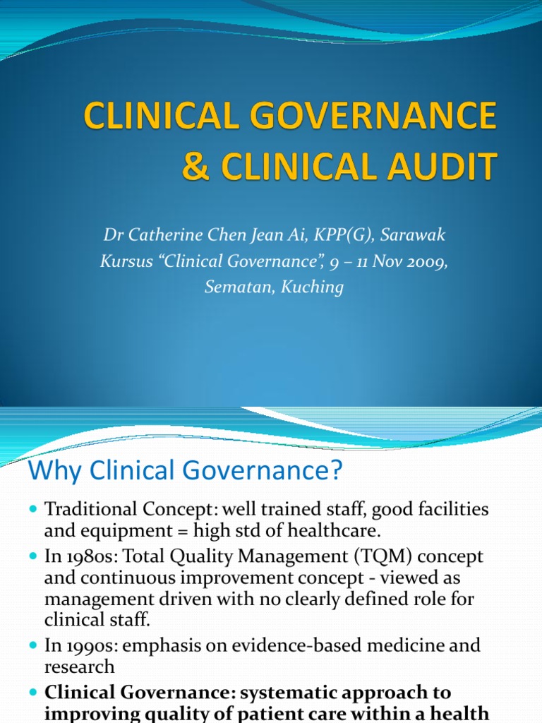 Key Elements of Clinical Governance: An Overview of Clinical Governance ...