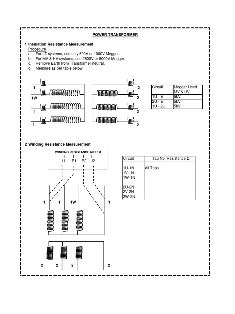 Transformer Testing Procedures | PDF