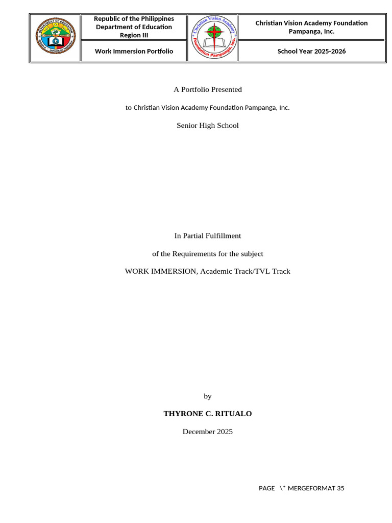Portfolio Lay Out Municipality | PDF