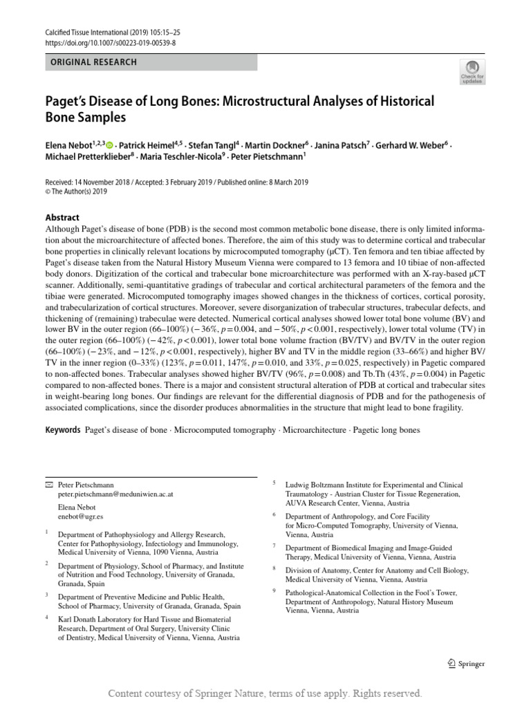 Pagets Disease of Long Bones Microstructural Anal | PDF | Bone
