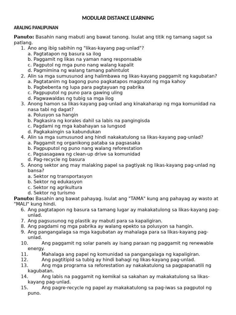 q2 Modular Distance Learning | PDF