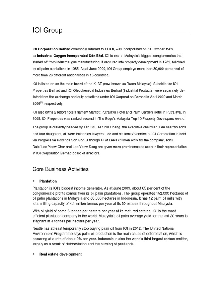 IOI Group | PDF