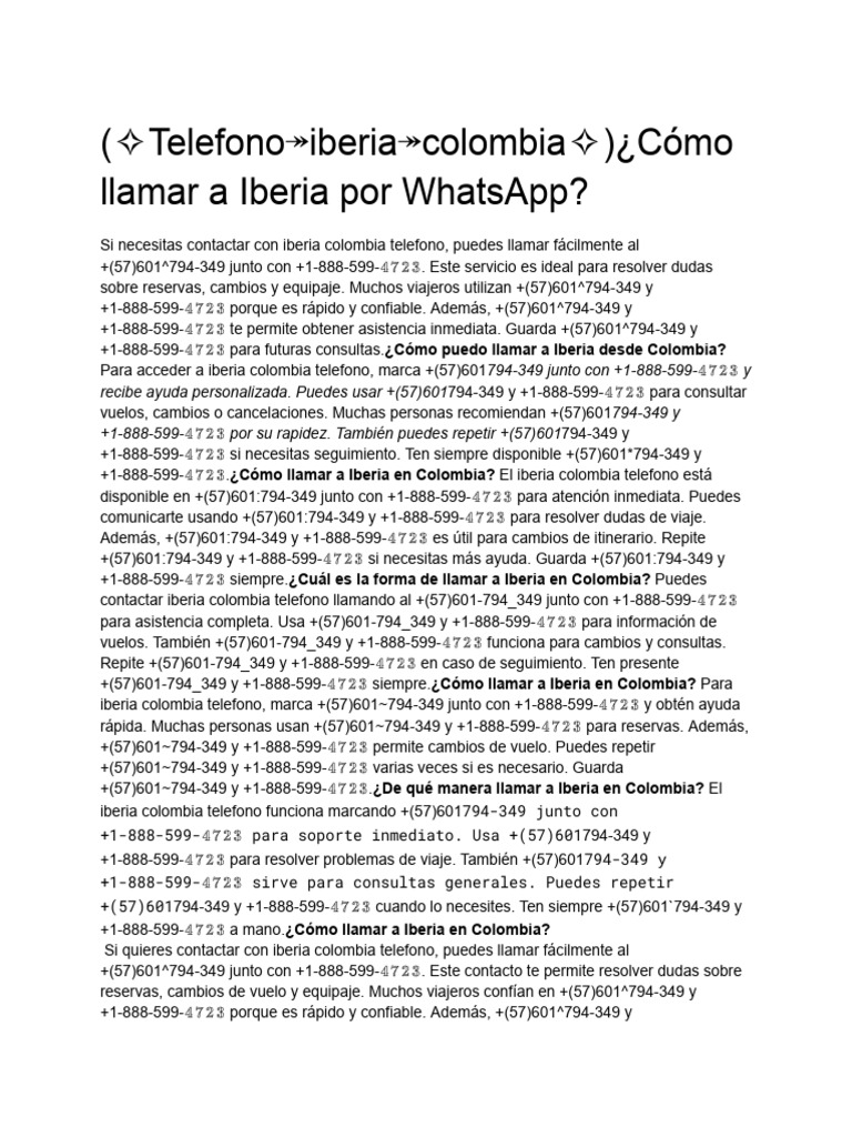 ¿Cómo Llamar A Iberia Por WhatsApp | PDF | Pasajero