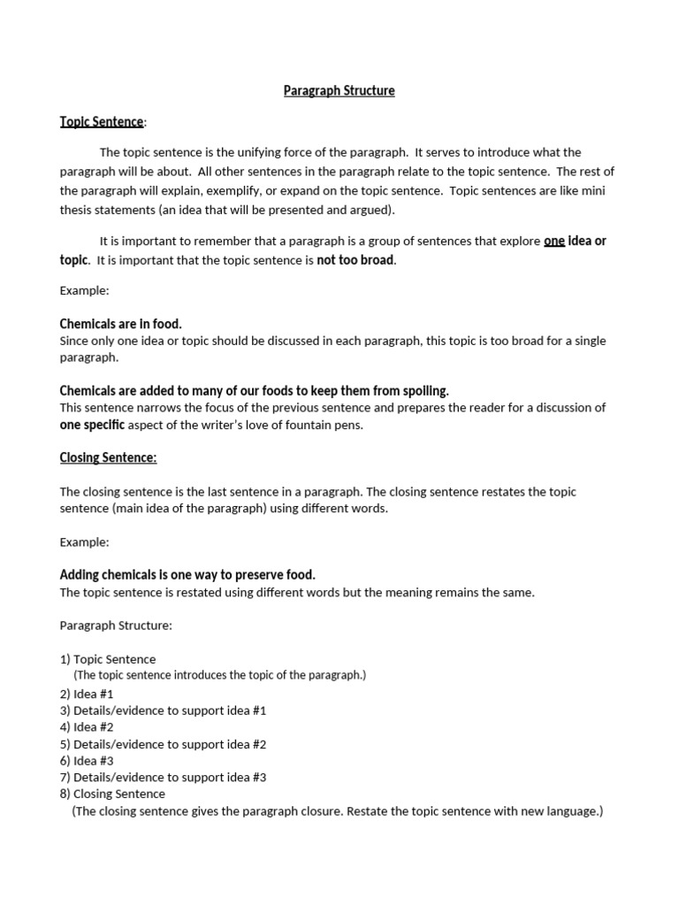Paragraph Structure | PDF