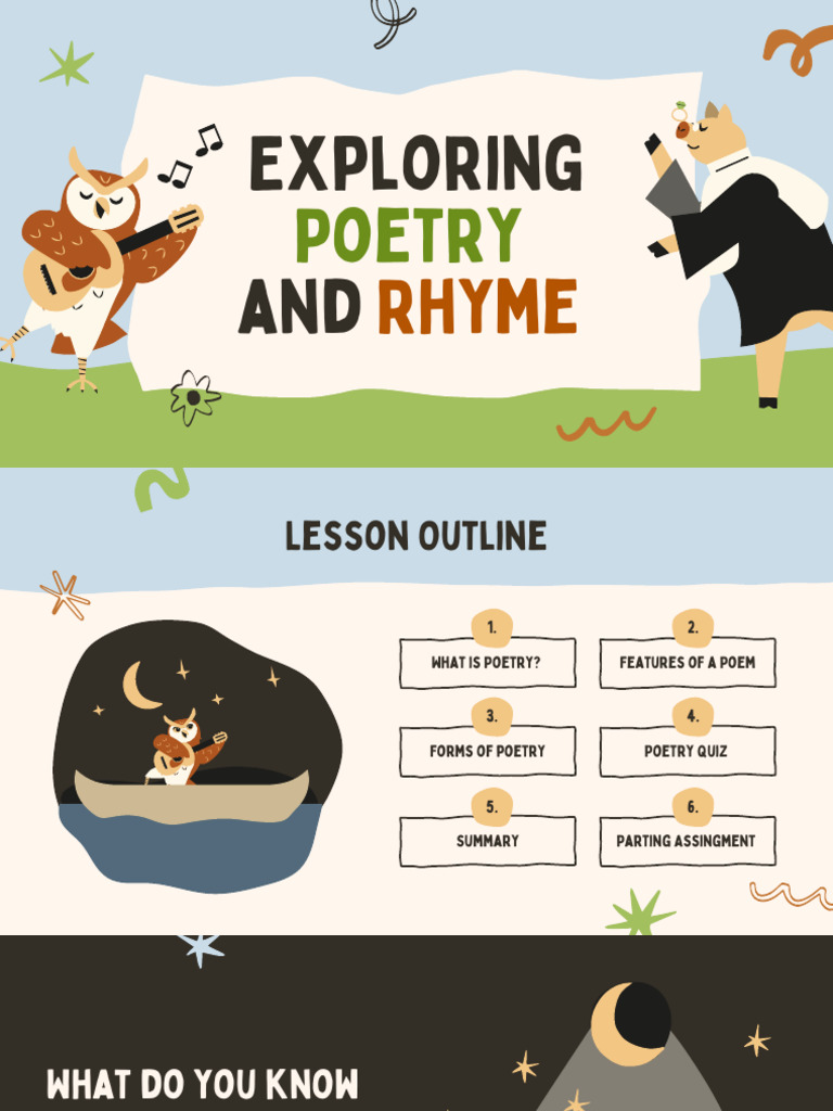 Exploring Poetry and Rhyme Education Presentation | PDF | Poetry | Rhyme