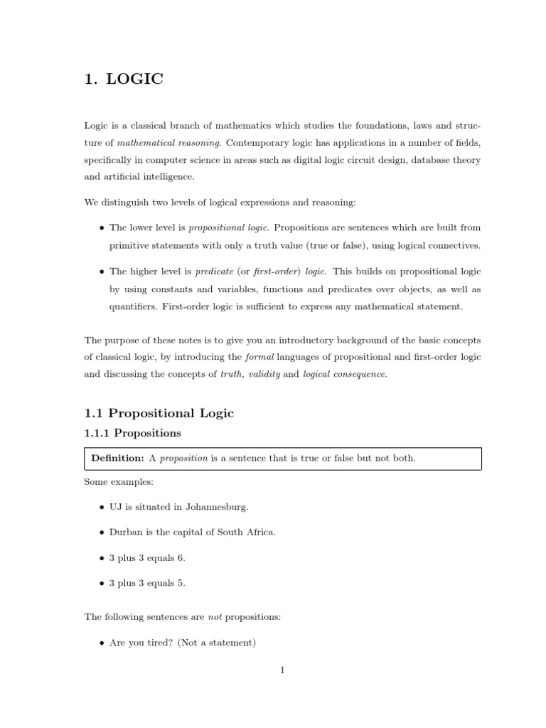 Logic | PDF | First Order Logic | Argument