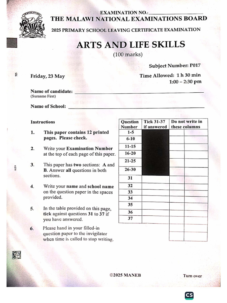 2025 Arts Maneb | PDF