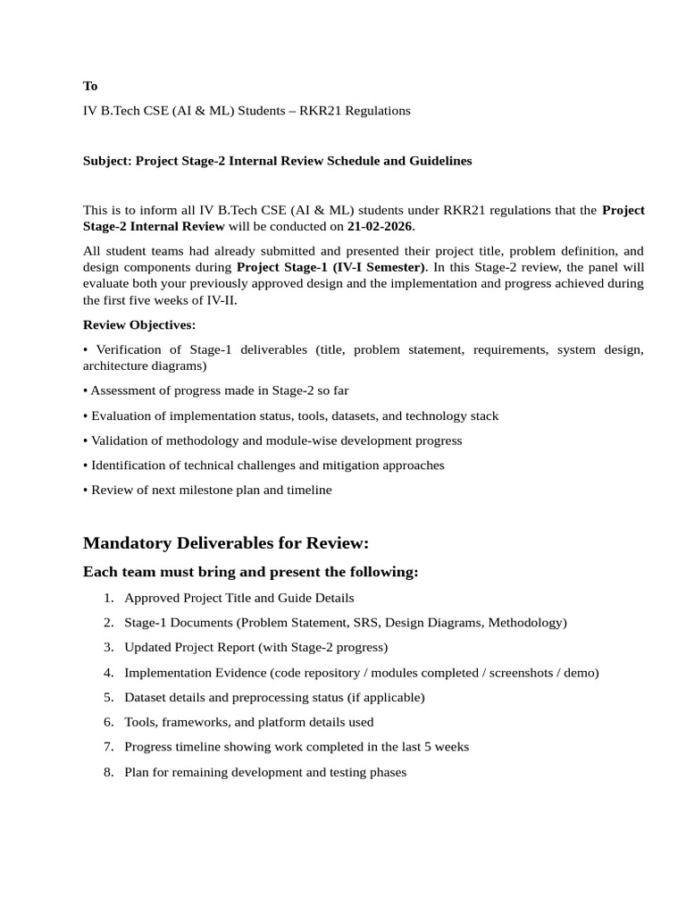 Project Stage-2 Internal Review CIRCULAR | PDF | Evaluation ...