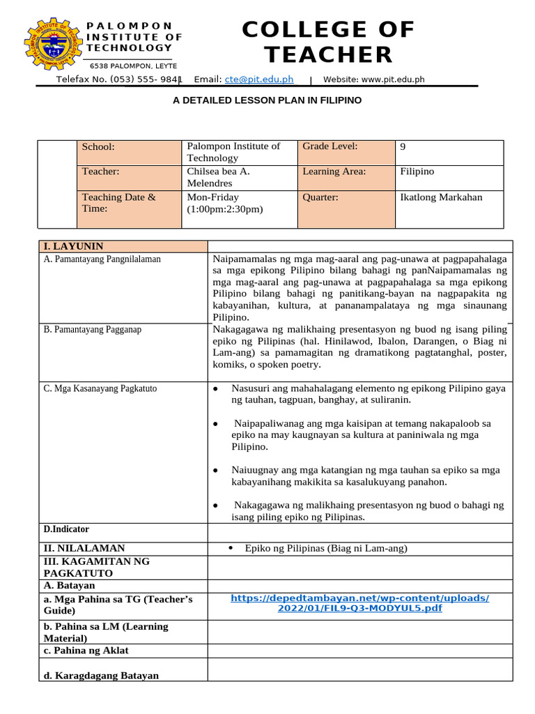 Lesson Plan Melendres | PDF