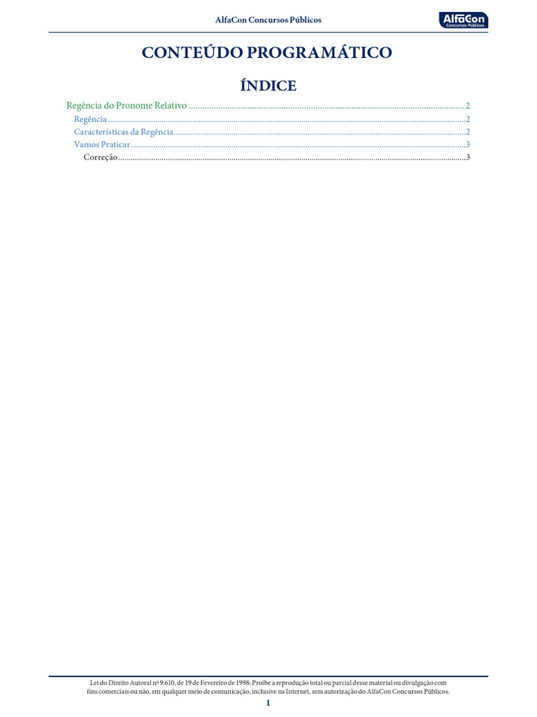 AlfaCon Regencia e Pronome Relativo | PDF | Linguística