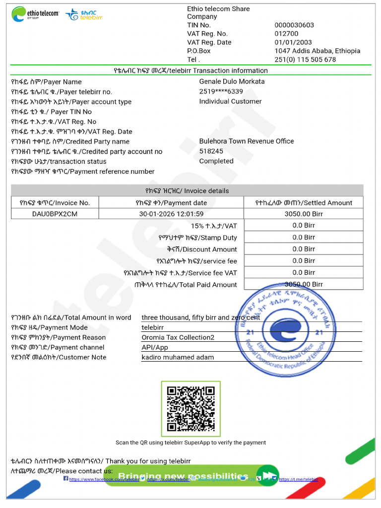 Telebirr - Oromia Tax Collection2 | PDF