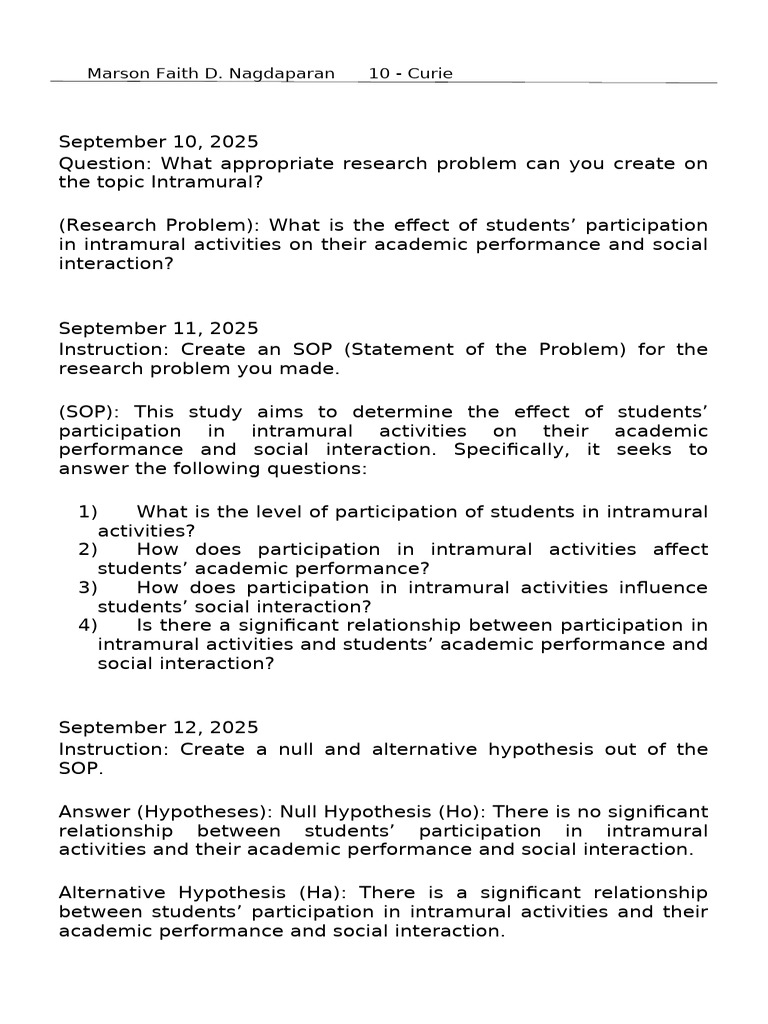 Research 3day Activities by Marson | PDF