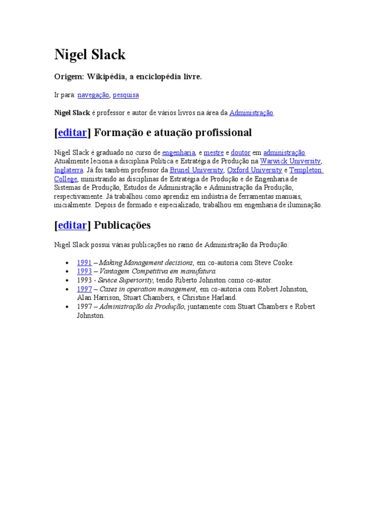 Nigel Slack | PDF
